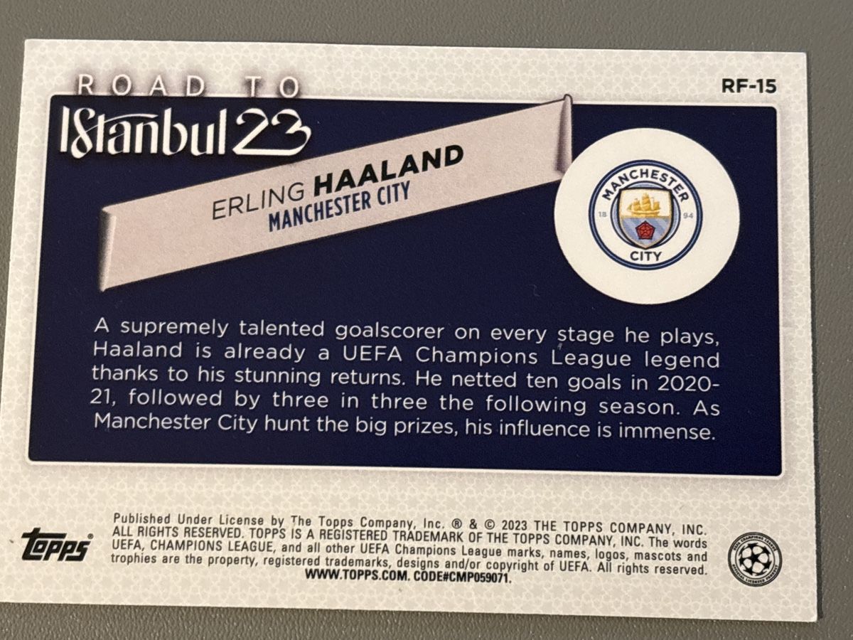 Erling Haaland Topps Karte - Road to Istanbul 23 RF-15 (Gebraucht) in ...