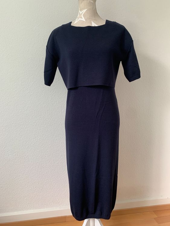 Weekend Max Mara 2-in-1 Strickkleid Gr. S blau mit Oberteil (Neu ...