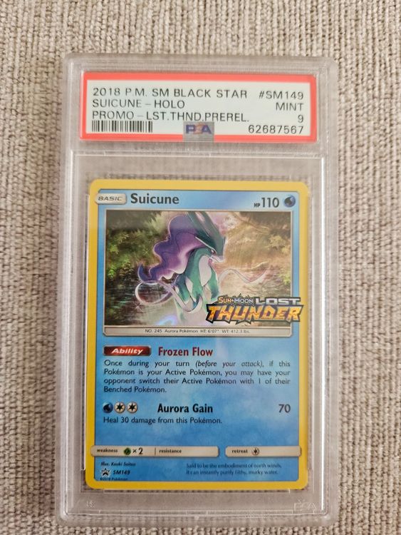 Pokemon - Suicune - Holo - #SM149 - STAMP LOGO - PSA 9 | Kaufen auf Ricardo