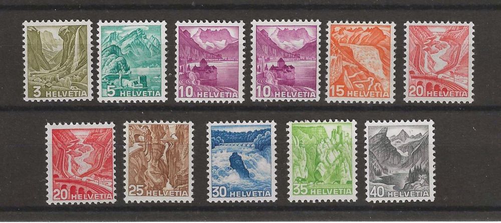 1936 : Serie Landschaften Nr. 201y - 209y ** KP 270.-- (Neu (gemäss Beschreibung)) in Gümligen ...