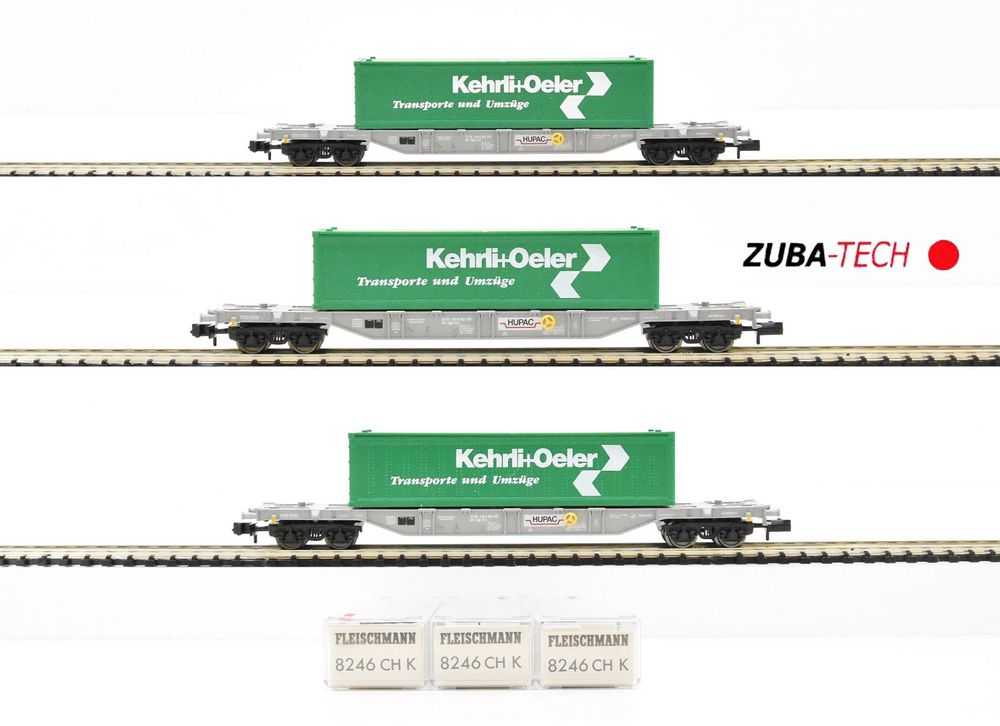 Fleischmann 3x Containerwagen der SBB Spur N GS mit OVP (Gebraucht) in ...