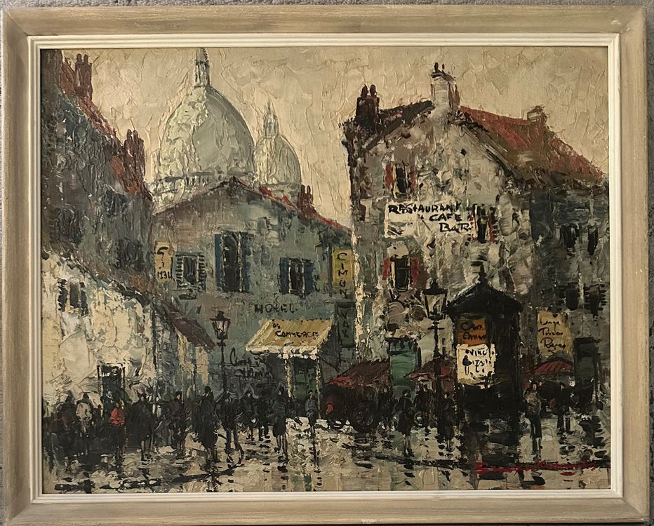 Simon Kramer (1940-2015) Paris Szene Gemälde (Gebraucht) in Root für ...
