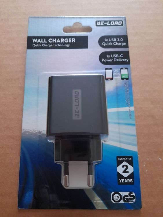 NEU: Schnell Ladegerät / Schnellladestecker USB 3.0 + USB-C (Neu und originalverpackt) in ...