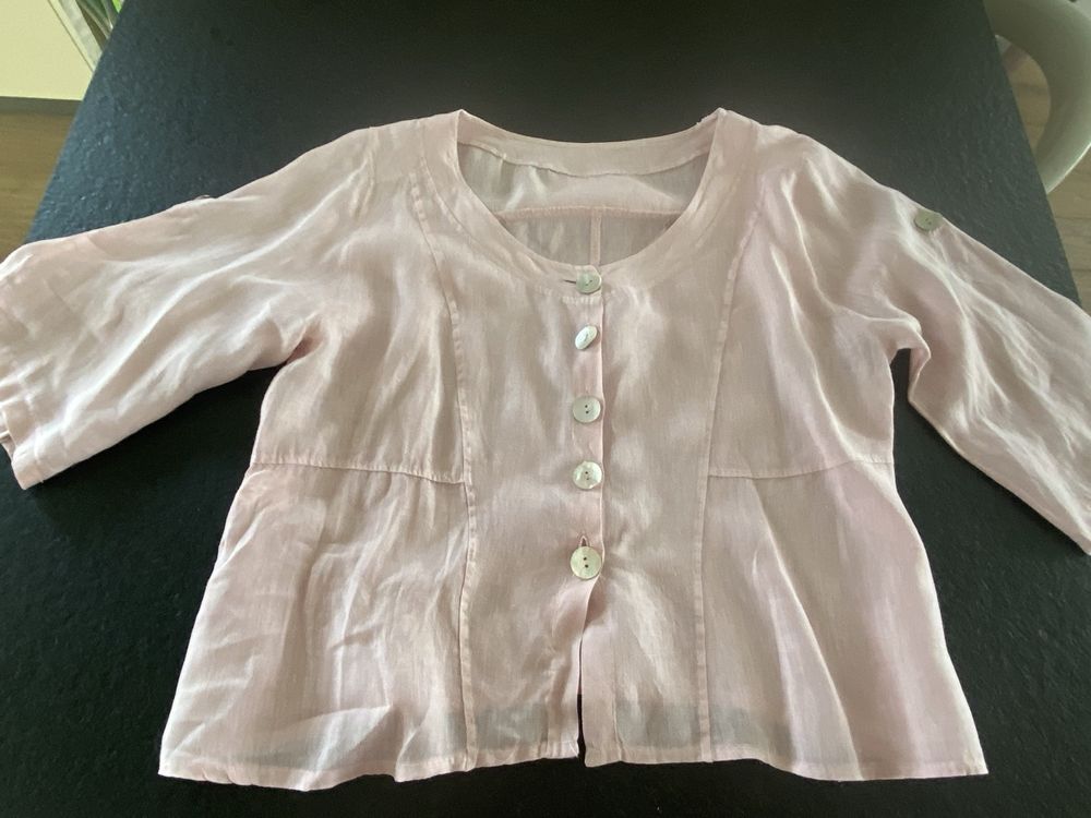 Schöne Leinen Rosa- Bluse 3/4 Ärmel/XL | Kaufen auf Ricardo