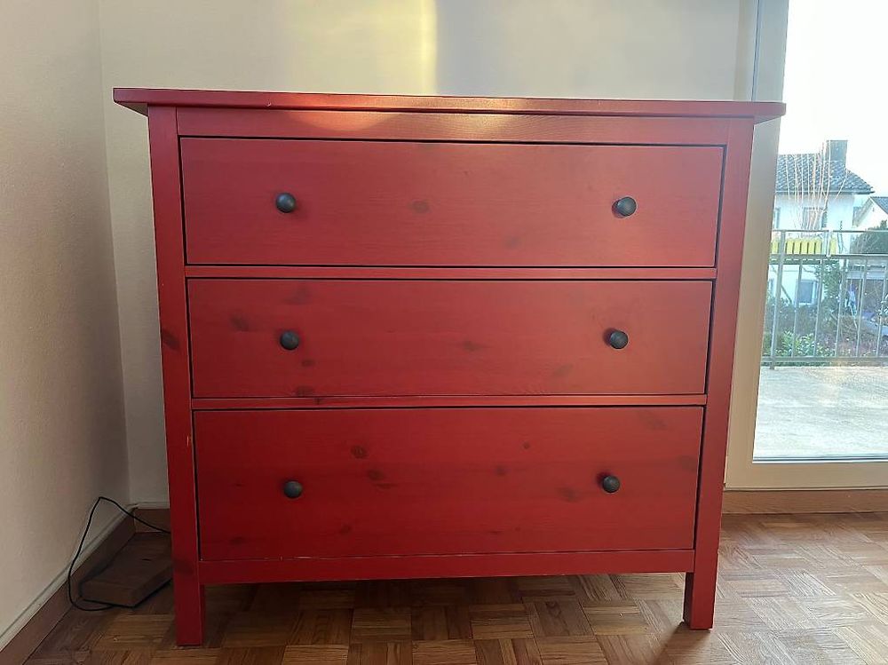 Ikea Hemnes Kommode Rot
