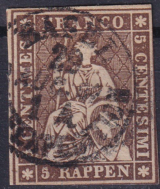 Sauberer Strubel 22 mit Vollstempel "BASEL" (Gebraucht) in Samnaun-Compatsch für CHF 8 – mit ...