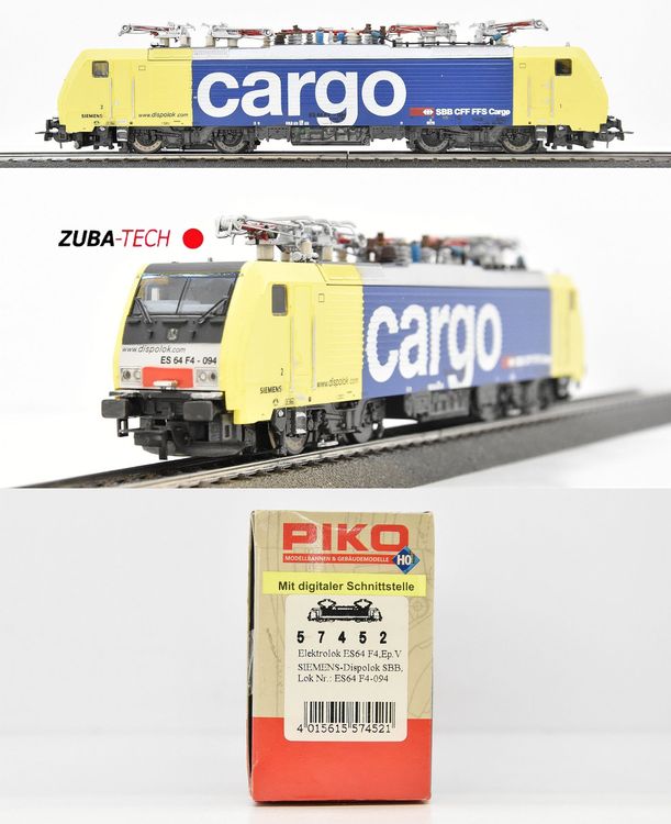 Piko 57452 E-Lok ES 64 F4 SBB Cargo H0 GS Analog mit OVP (Gebraucht) in ...