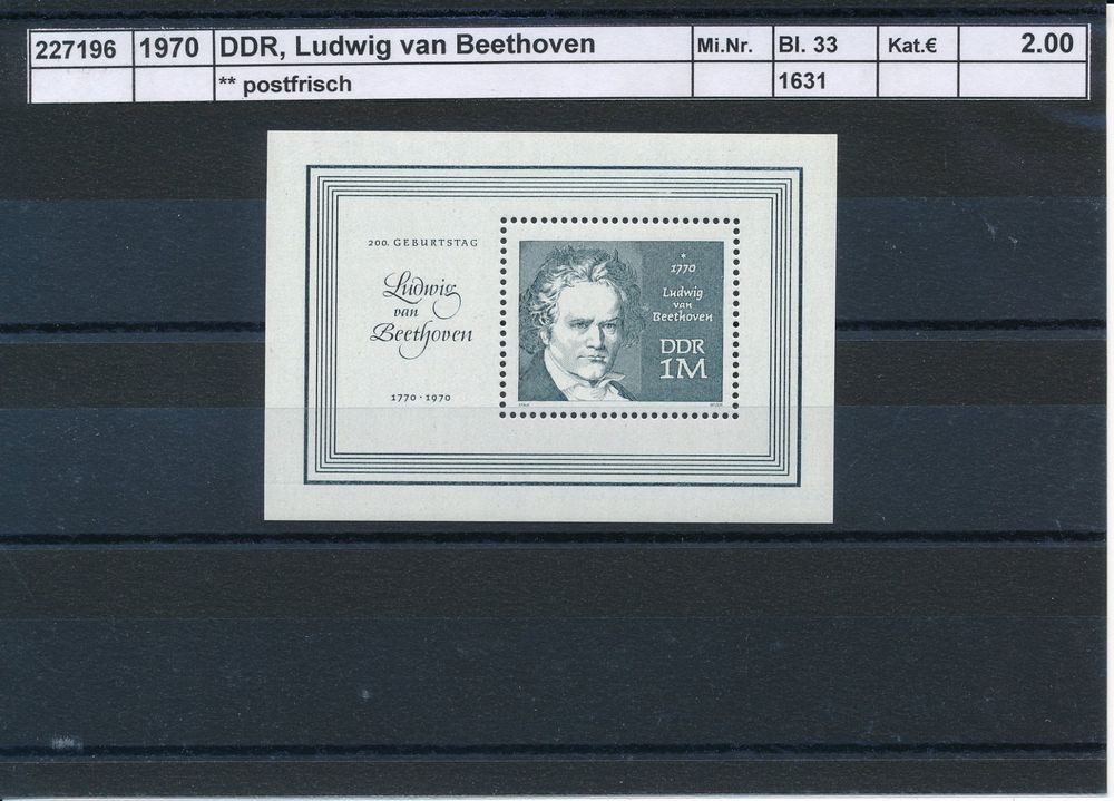 1970 DDR, Ludwig van Beethoven - Block | Kaufen auf Ricardo