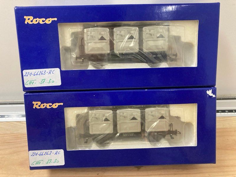 2er Set Roco H0 66263 Behältertragwagen der SBB | Kaufen auf Ricardo