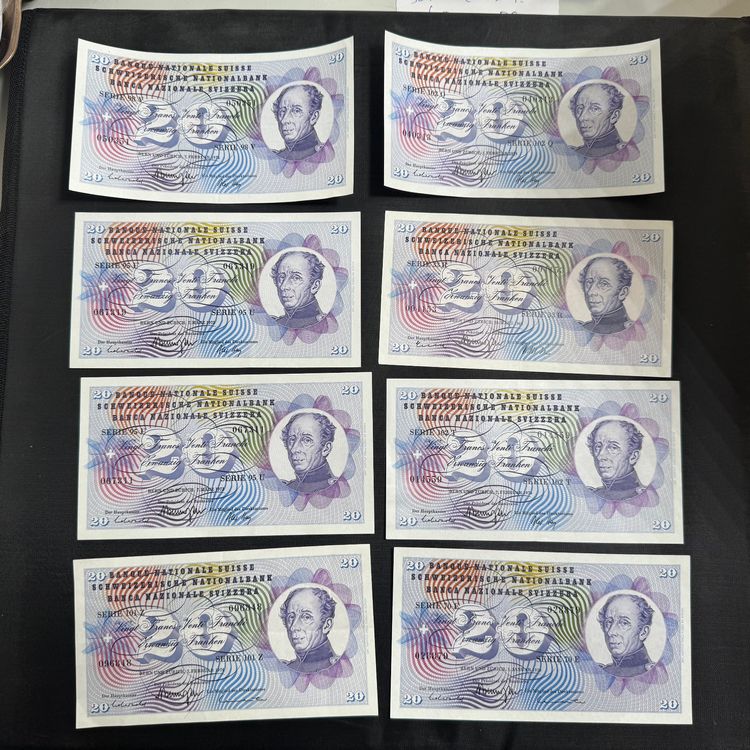 8 Stück 20 Franken Banknote Schweiz Dufour | Kaufen auf Ricardo