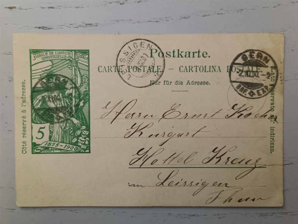 1900 Postkarte aus Bern (Gebraucht) in Dübendorf für CHF 1 – mit Lieferung auf Ricardo kaufen
