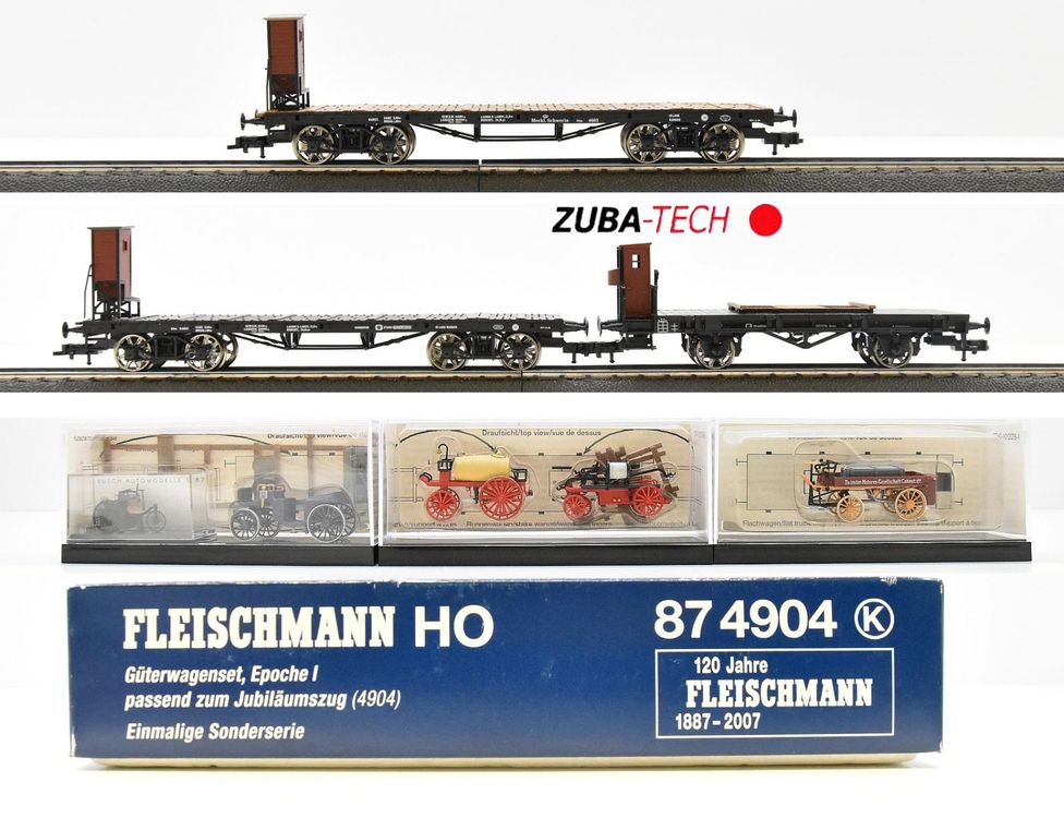 Fleischmann 87 4904 Güterwagen-Set 3-Tlg mit Fahrzeuge H0 OV (Neu ...