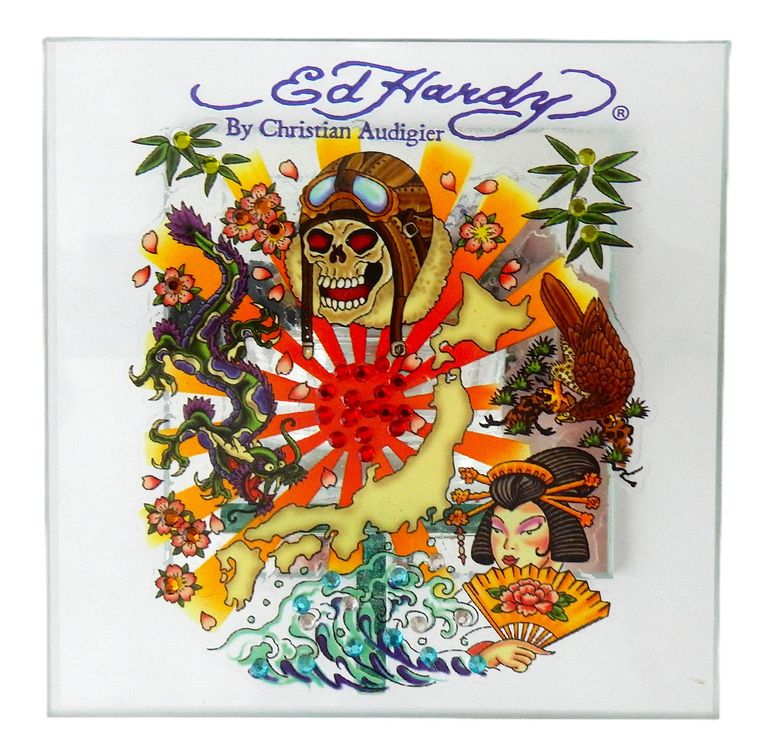 Teelichthalter aus Glas « Ed Hardy by Christian Audigier » (Neu (gemäss ...