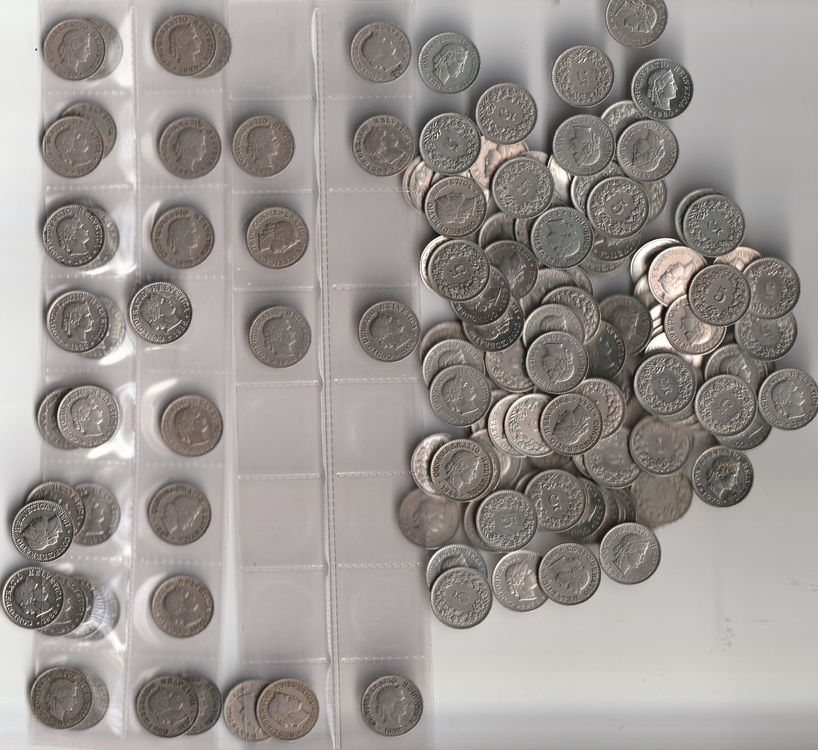Sammlung 5 Rappen 1900 bis 1949 plus 235 gr 5 Rappen ab 1940 (Gebraucht ...