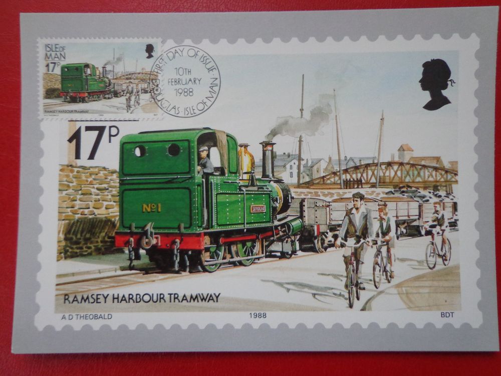 Maximumkarte MK 1988 Isle of Man RAILWAYS & TRAMWAYS (Neu (gemäss Beschreibung)) in Le Locle für ...