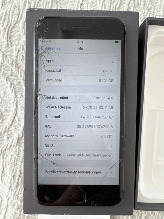 iPhone 8 64GB Display defekt mit OVP (Defekt) in Niederweningen für CHF ...