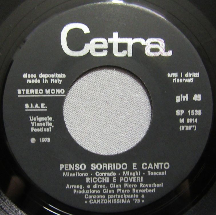 Ricchi e poveri - penso sorrido e canto - Single von 1973 (Gebraucht ...