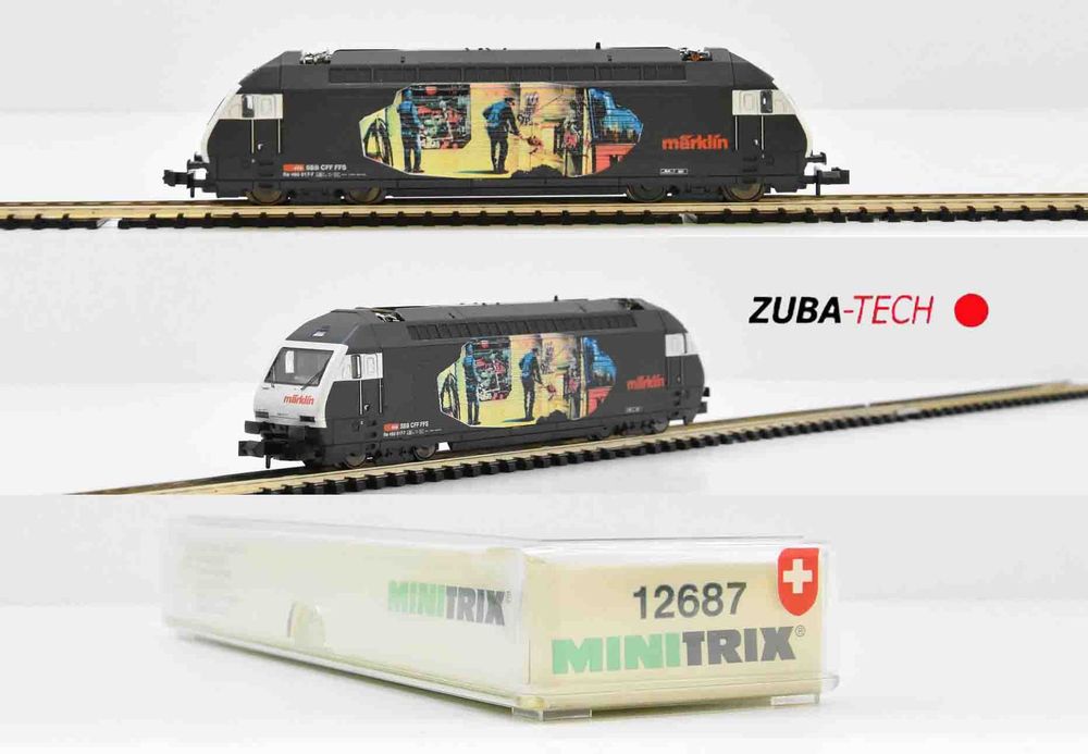 Minitrix 12687 E-Lok Re 460 Heizer SBB Spur N Analog mit OVP (Gebraucht ...
