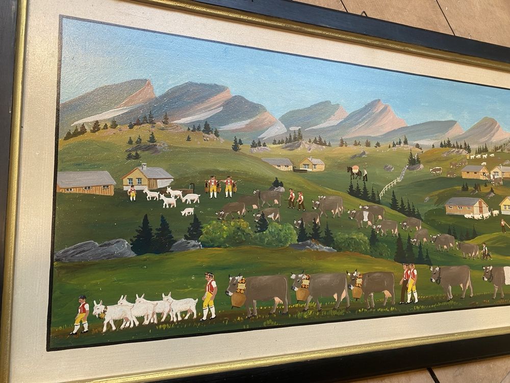 GEMÄLDE CHRISTIAN VETSCH „ ALPZUG IM APPENZELL „ FRÜHWERK (Gebraucht ...