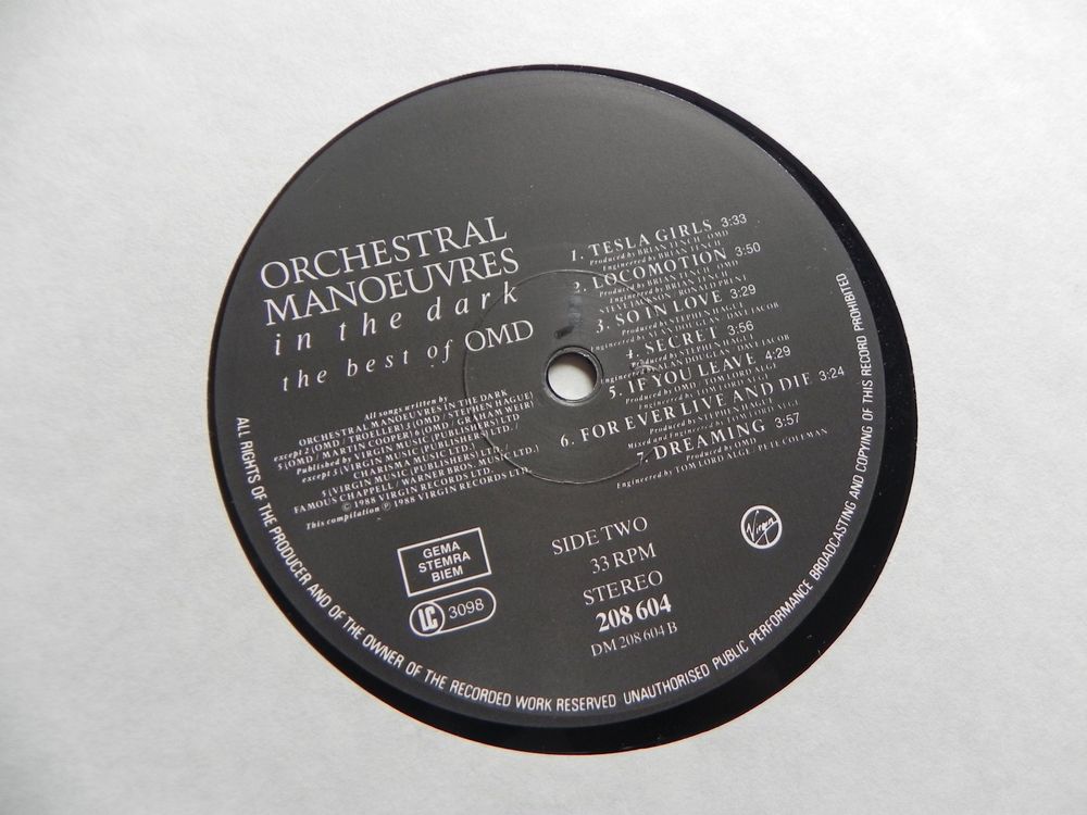 LP brit. New Wave Synth Pop Band OMD 1988 The Best of OMD (Gebraucht) in Siebnen für CHF 19 ...