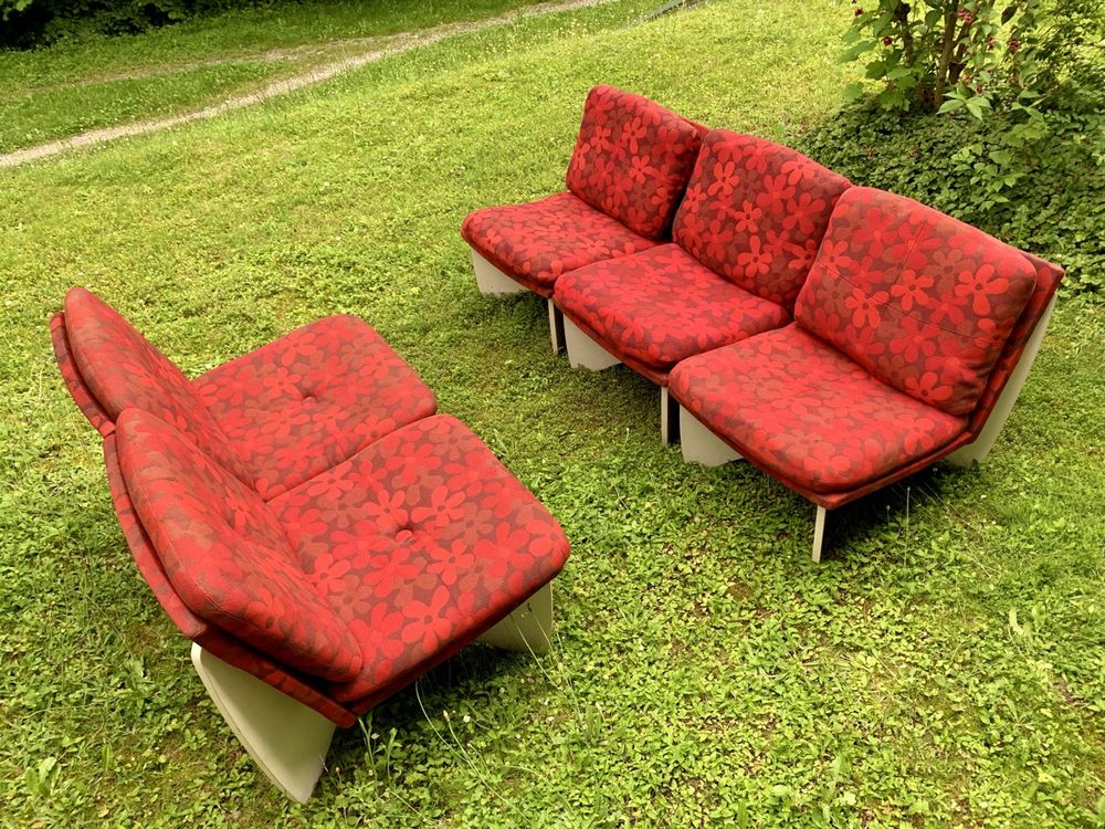 Space Age | Flower Power 2er + 3er Sofa Vintage 1960er (Gebraucht) in ...