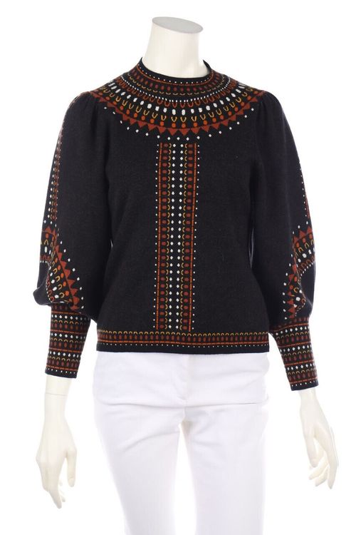 SÉZANE Boho-Strick-Pullover mit Puffärmeln (Neu (gemäss Beschreibung ...