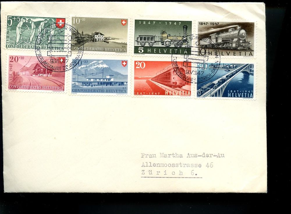 PRO PATRIA 1947 KOMPLETTE SATZ AUF BRIEF (Gebraucht) in Oud-Turnhout für CHF 18 – mit Lieferung ...