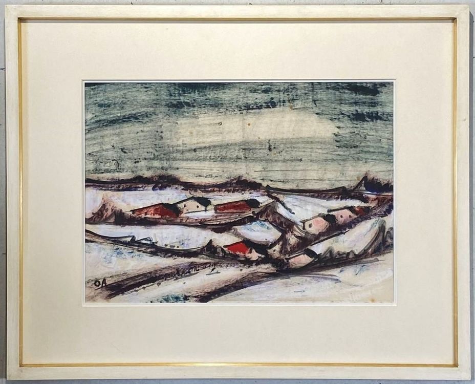 Oskar Althaus - Winterlandschaft (Mischtechnik, monogramm.) (Gebraucht) in Hünenberg für CHF 140 ...