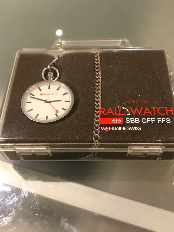 Mondaine SBB CFF FFS Railways Watch Taschenuhr Box Papiere (Gebraucht ...