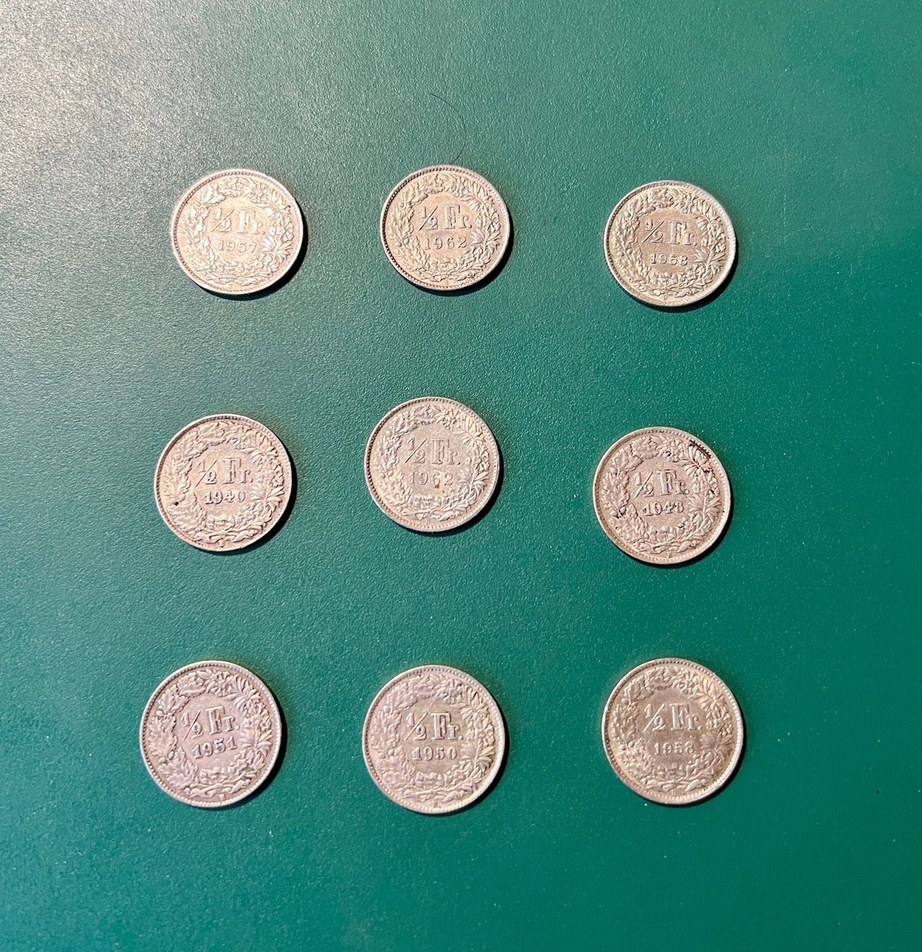 Schweizer 50 rp. Silber 9 stk. 1940-1962 (D'occasion) à Vernier pour ...