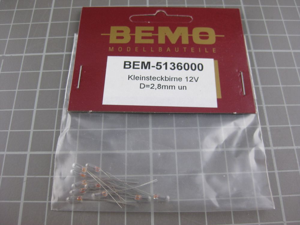 BEMO 5136 000 Kleinsteckbirne 12V D=2.80 (Neu (gemäss Beschreibung)) in ...