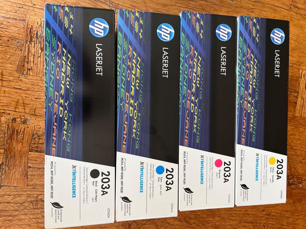 Original HP 203A Toner, Schwarz, Cyan, Magenta, Gelb, 4 Stk. (Neu und ...