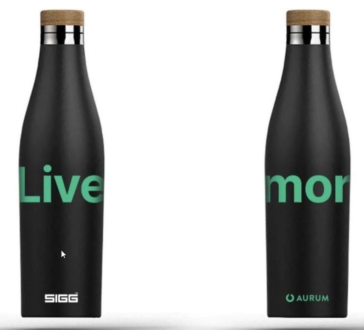 Karton à 6 Flaschen, SIGG Wasserflaschen leer 0.7dl, schwarz (Neu und ...