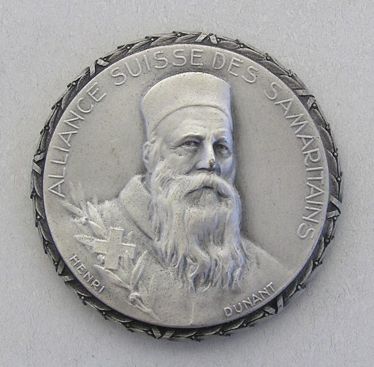 VERDIENSTMEDAILLE SCHWEIZ SAMARITERBUND HENRI DUNANT AG 925 (Gebraucht ...