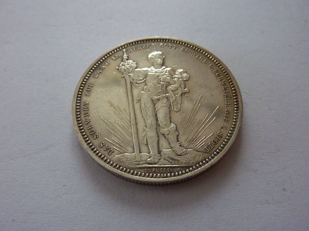 Eidgenössischer Schützentaler : 5 Fr. Basel 1879 ,vorzüglich (Gebraucht) in Birrwil für CHF 86 ...