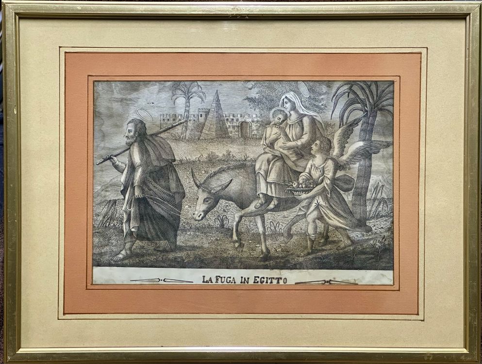 Kupferstich um (1780) von Flucht aus Ägypten, 42x33 cm | Kaufen auf Ricardo