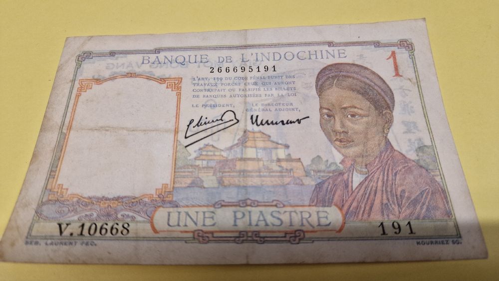 Indochina 1 Piastre Banknote 191 seltenes Sammlerstück!1932 (Gebraucht ...