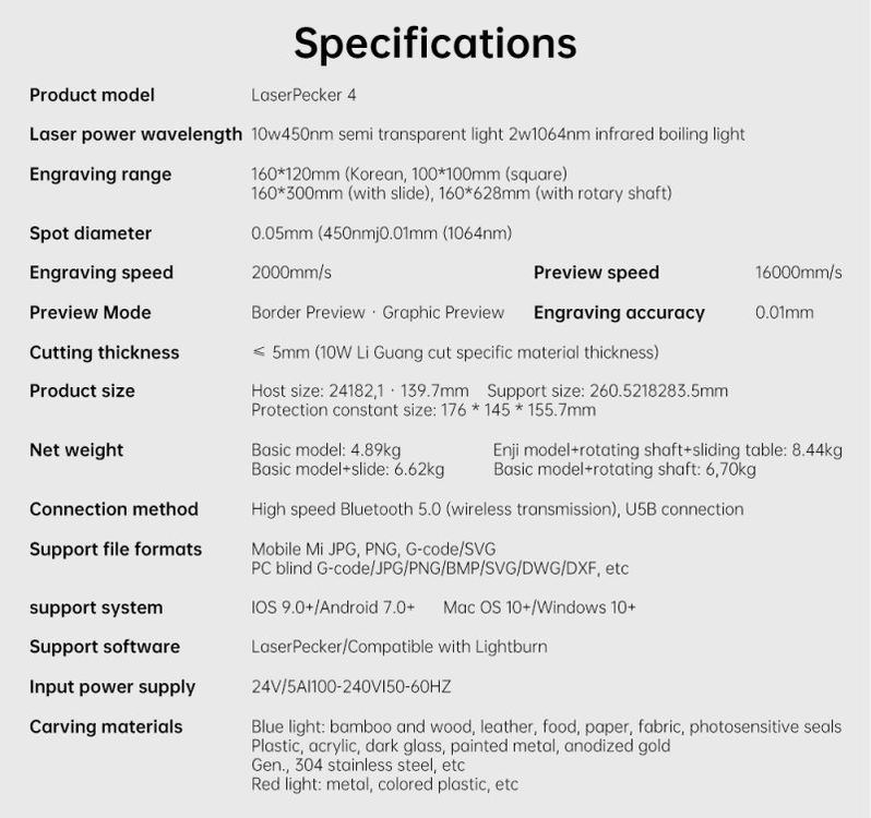 LaserPecker 4 Dual Laser Engraver inklusive Rotary Extension (Neu und ...