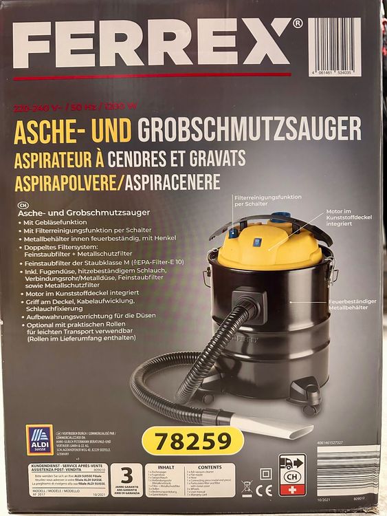 Ferrex Aschesauger / Grobschmutzsauger 1200W NEU (Neu und ...