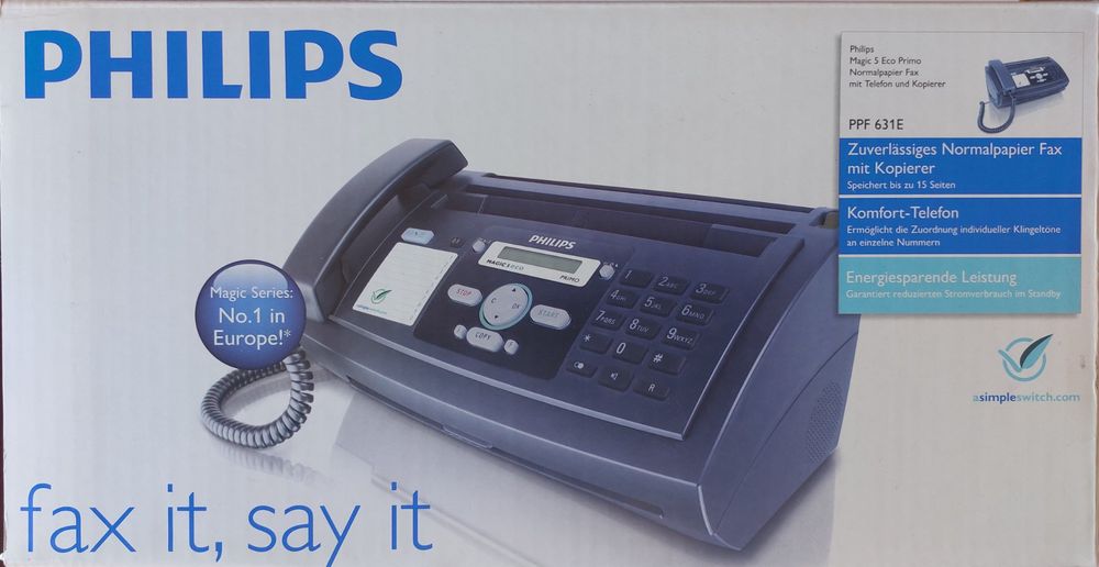 Tisch-Faxgerät PHILIPS mit Telefon und Kopierer PPF631E (Neu (gemäss ...