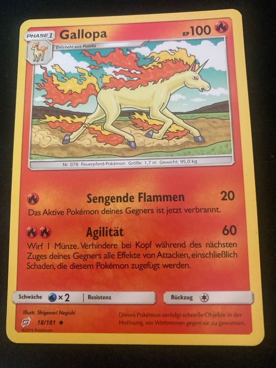 Pokemonkarte Gallopa Team Up (Neu (gemäss Beschreibung)) in Neuhausen ...