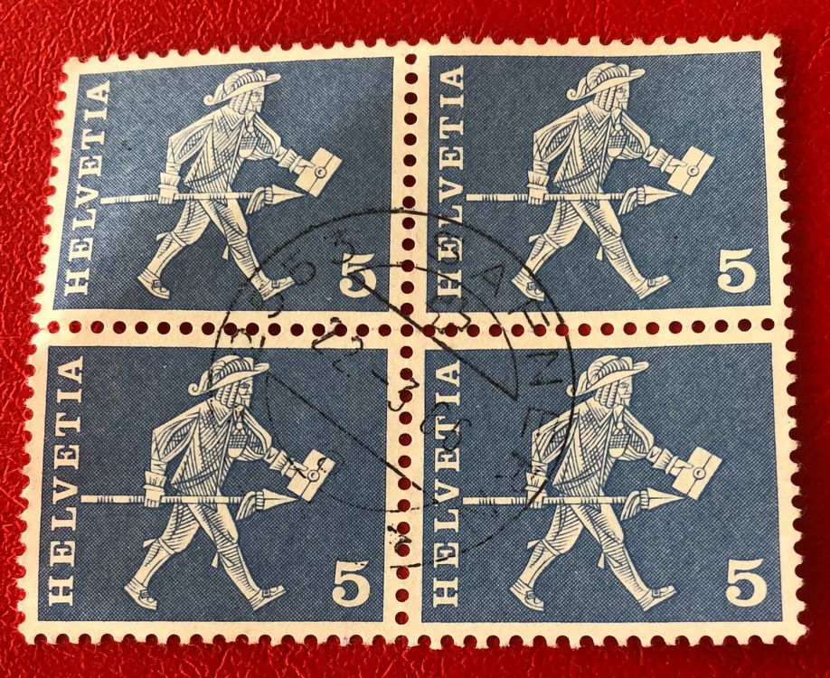 4 er Block Nr.355 mit Stempel (Gebraucht) in Aarau für CHF 0.35 – mit ...
