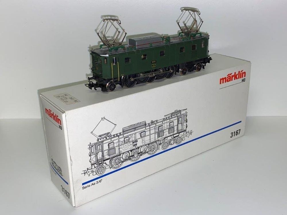 Märklin 3167 grün H0 Analog Ae 3/6 der SBB 10432 in OVP | Kaufen auf ...