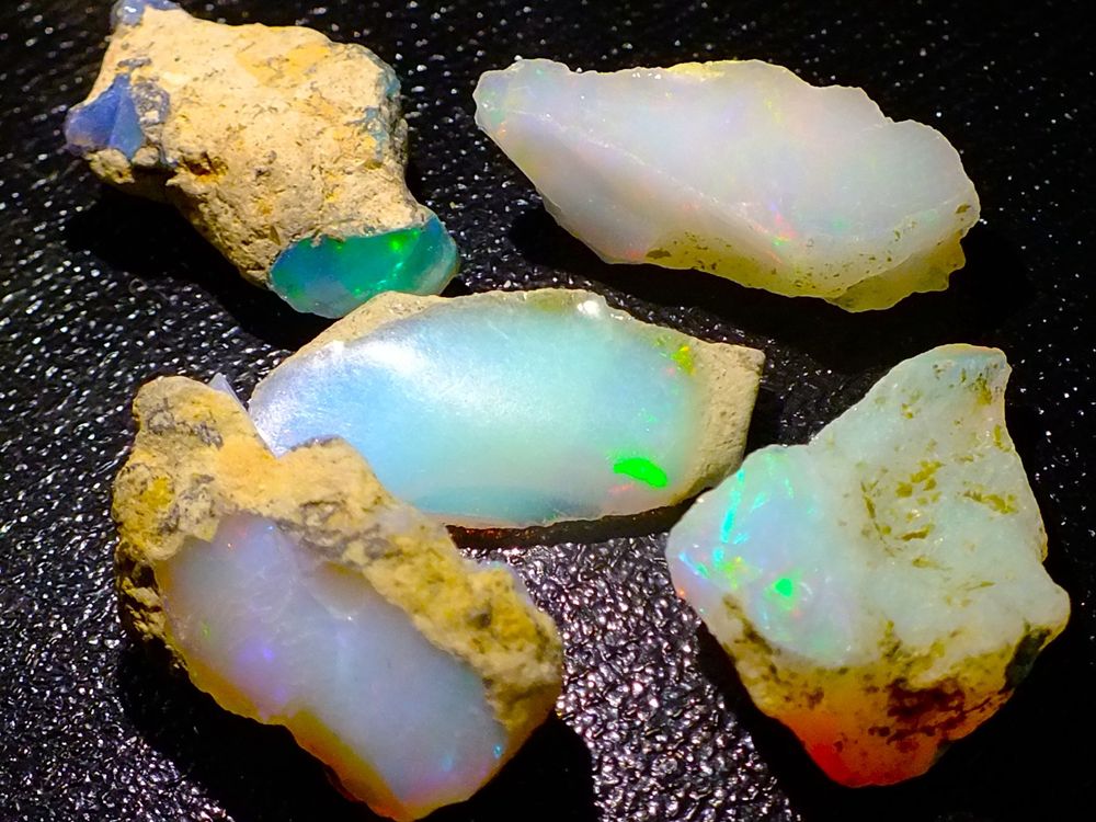 Natural Ethiopian Wollo Opal Roh 44 karats LOT 5 Pieces (Neu (gemäss ...