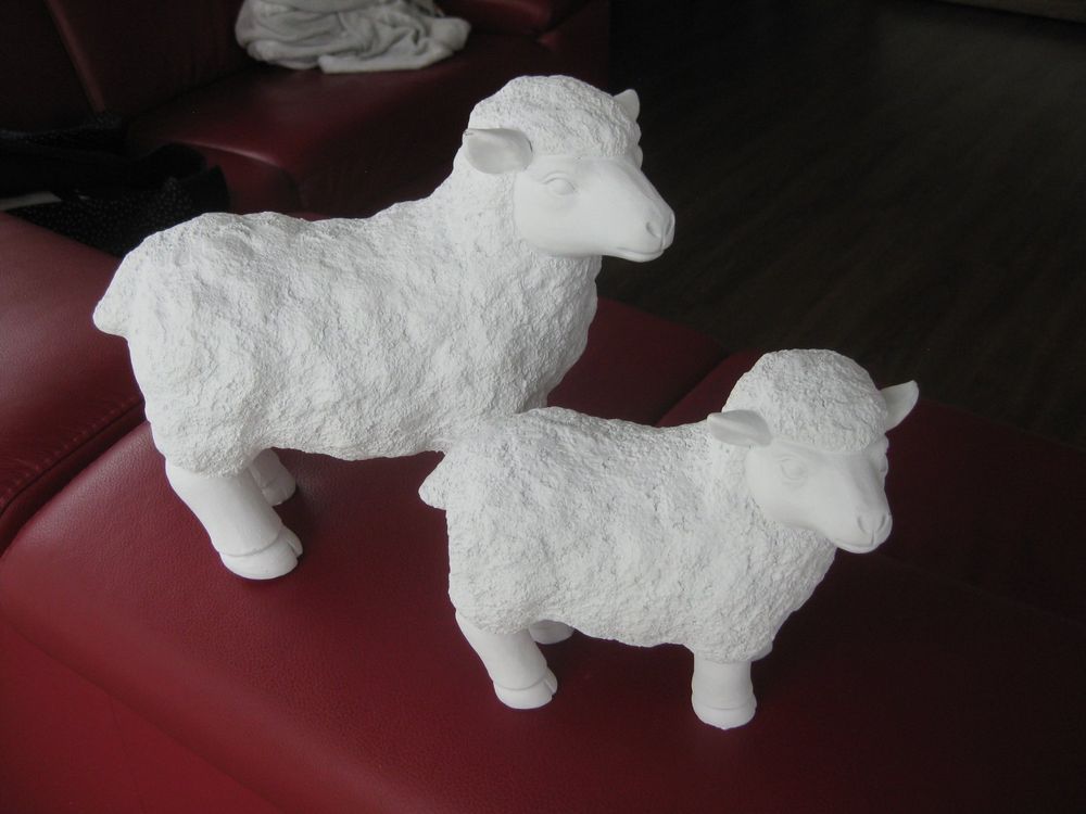 2 schöne weisse Osterschafe Mami mit Baby | Kaufen auf Ricardo