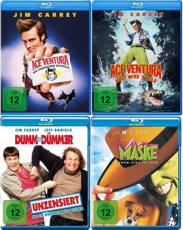 Jim Carrey Set Blu-ray AceVentura1+2/Maske/Dumm+Düm. DE NEUW (Gebraucht ...