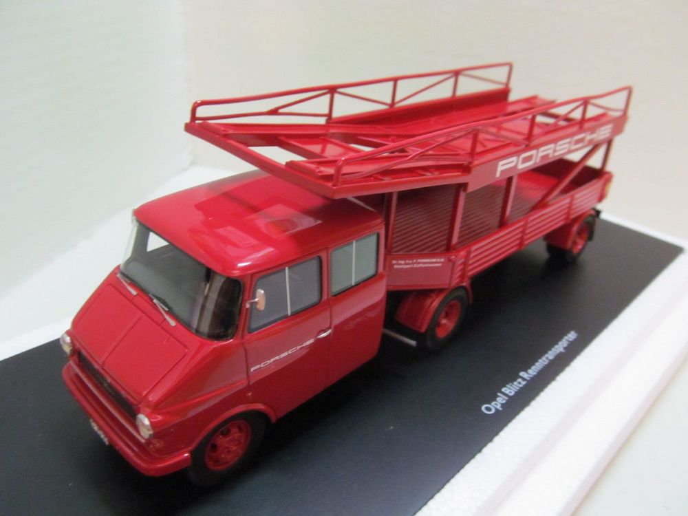 OPEL BLITZ RENNTRANSPORTER " PORSCHE " 1:43 RESIN 1/500 (Neu und ...
