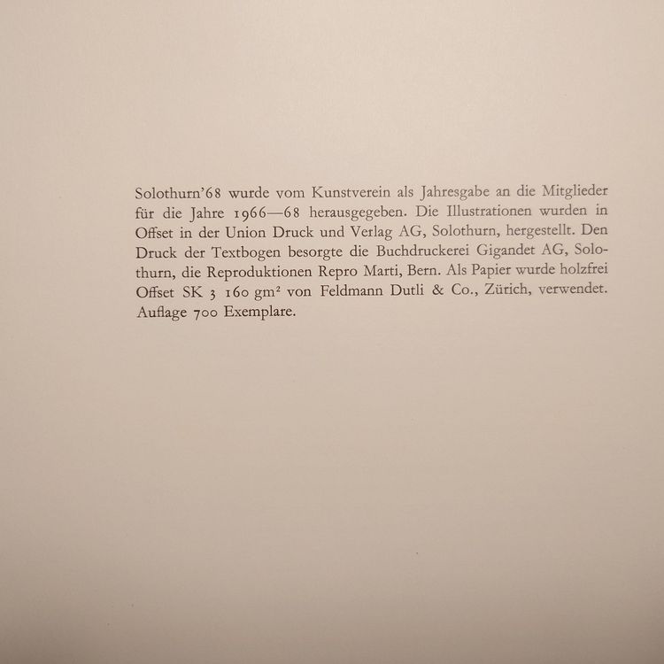 SOLOTHURN '68. 16 Illustrat. 1966-1968. OTTO WYSS. Sehr rar (Gebraucht ...