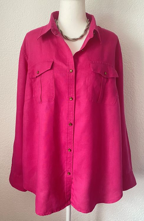 Lauren Ralph Lauren Hemdbluse aus Leinen Gr.2X - (CH/46) | Acheter sur ...
