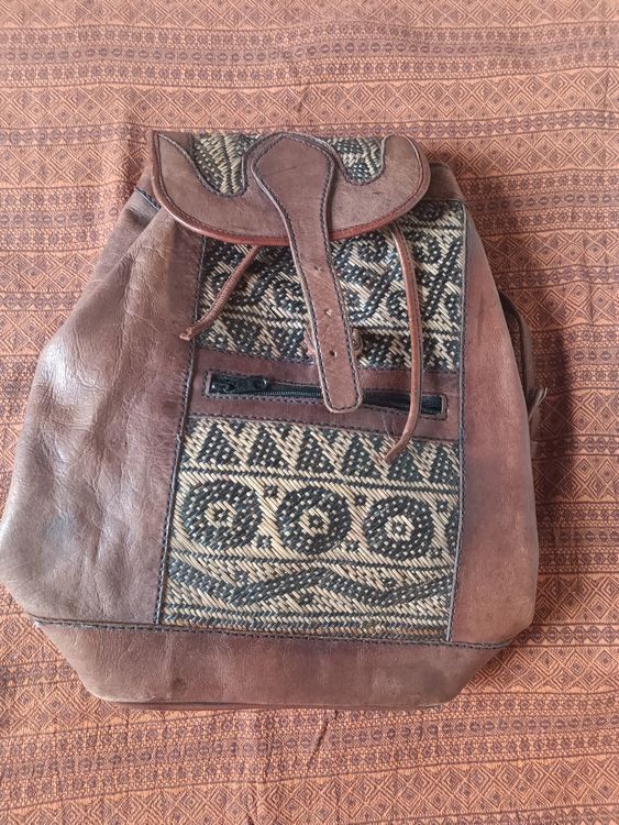 Schöner Lederrucksack Vintage Boho Ethno Festival Sommer (Gebraucht) in ...
